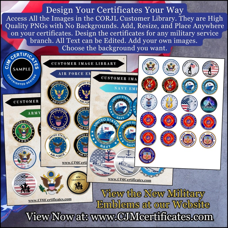 10 Active Military Memorial Certificates Package-fallen Hero Template ...