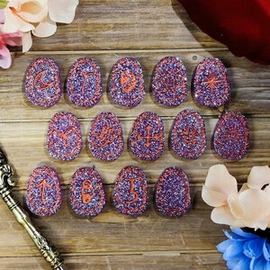 Secular Witch Casting Runes, Epoxy Resin Scrying & Divination Stones ...
