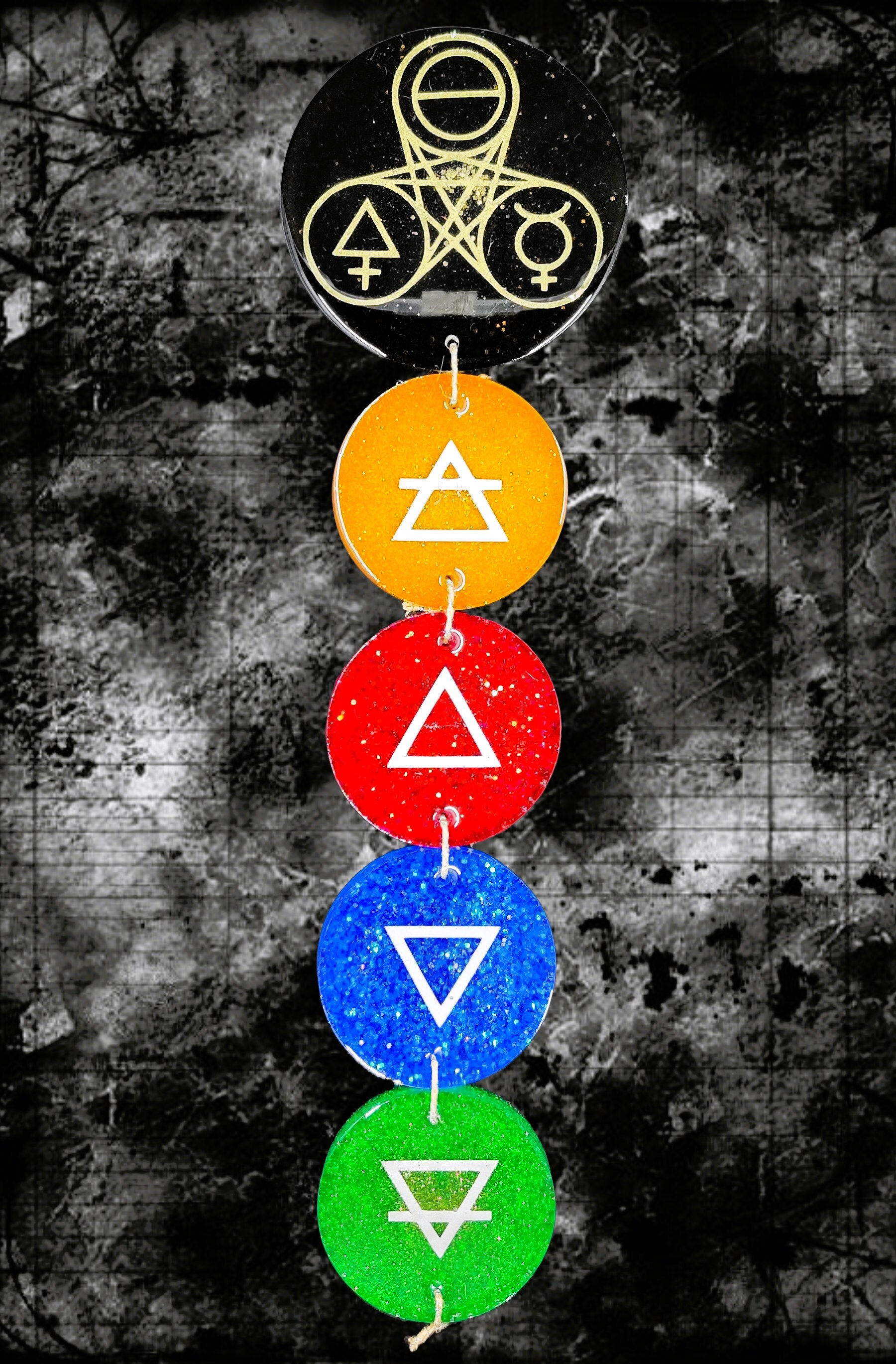 Four Elements Wall Decor, Alchemy Symbol Epoxy Resin Wall Art, 5 Piece ...