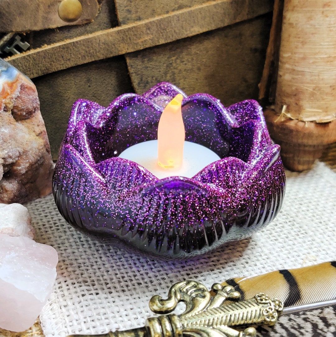 Lotus Bloom Tealight Holder, Water Lily Flower Petal Tea Candle Holder ...