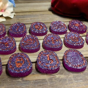 Secular Witch Casting Runes, Epoxy Resin Scrying & Divination Stones ...