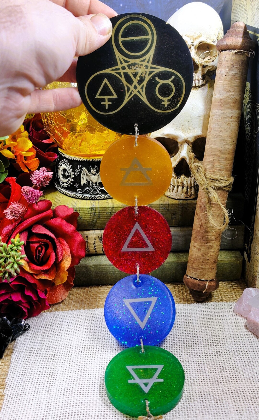 Four Elements Wall Decor, Alchemy Symbol Epoxy Resin Wall Art, 5 Piece ...