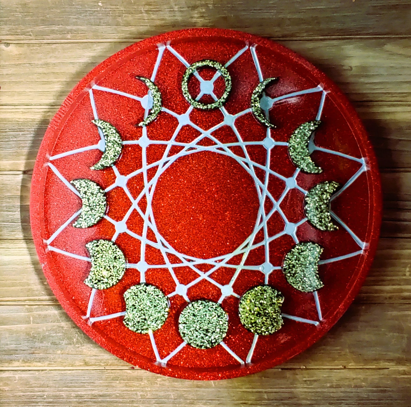 Cosmic Moon Phases Plaque, Lunar Cycle Altar Piece for Witch and Pagan ...