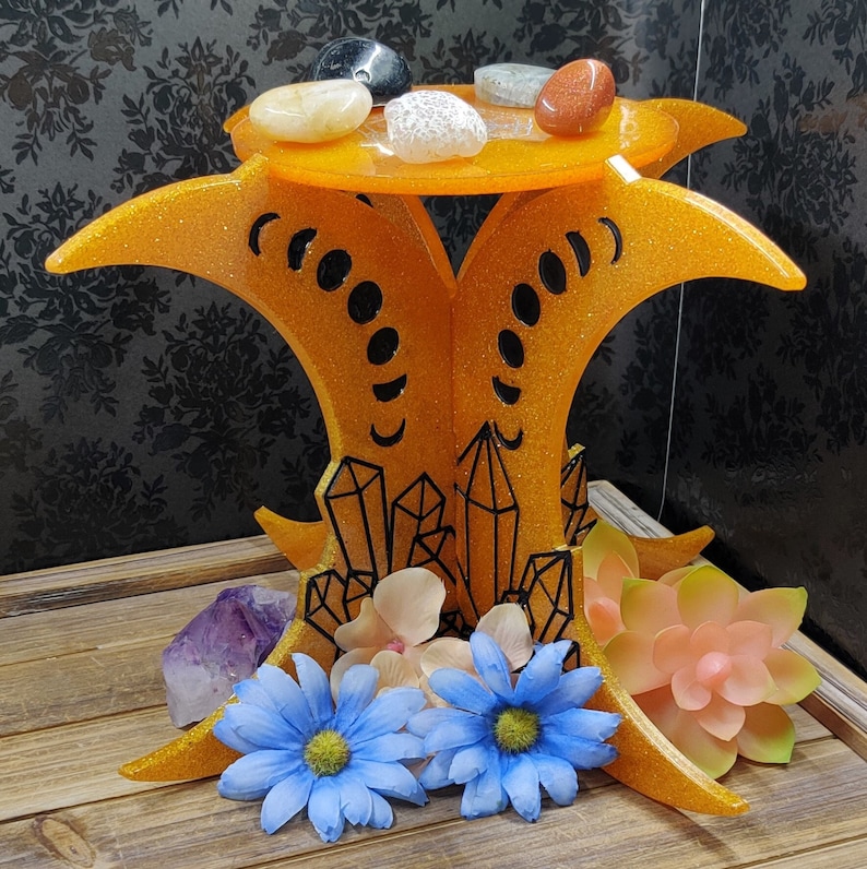 Moonphase Portable Altar Stand, Elevated Ritual Offering Plate for ...