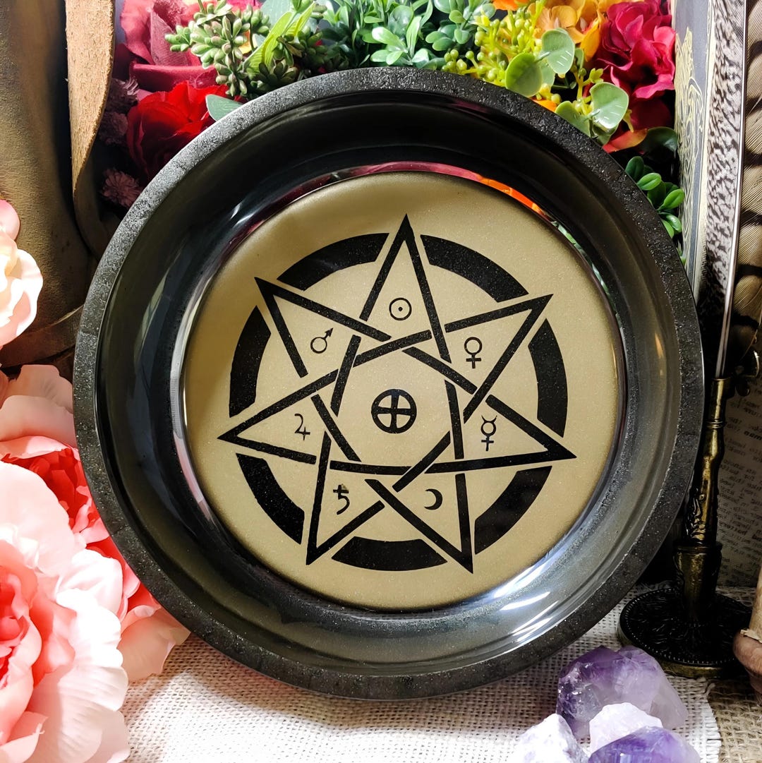 Planetary Magick Ritual Bowl | Seven Pointed Star Septagram Witchcraft ...