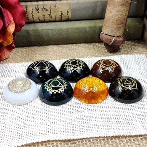 Epoxy Resin Chakra Set, Reiki Chakra Stones for Shadow Work, Energy ...
