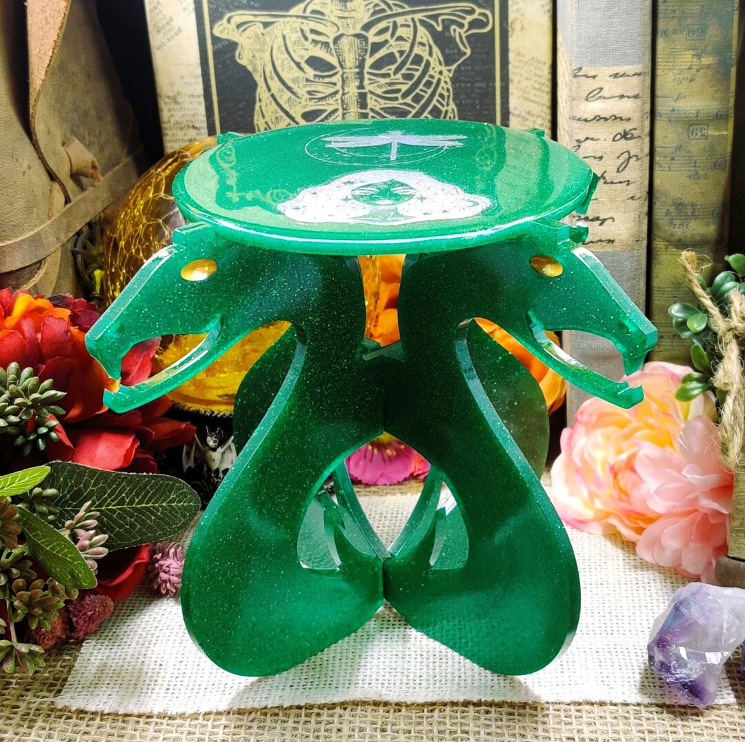 Two Headed Snake Portable Altar Stand, Elevated Ritual Offering Plate ...