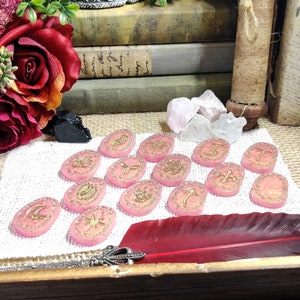 Secular Witch Casting Runes, Epoxy Resin Scrying & Divination Stones ...