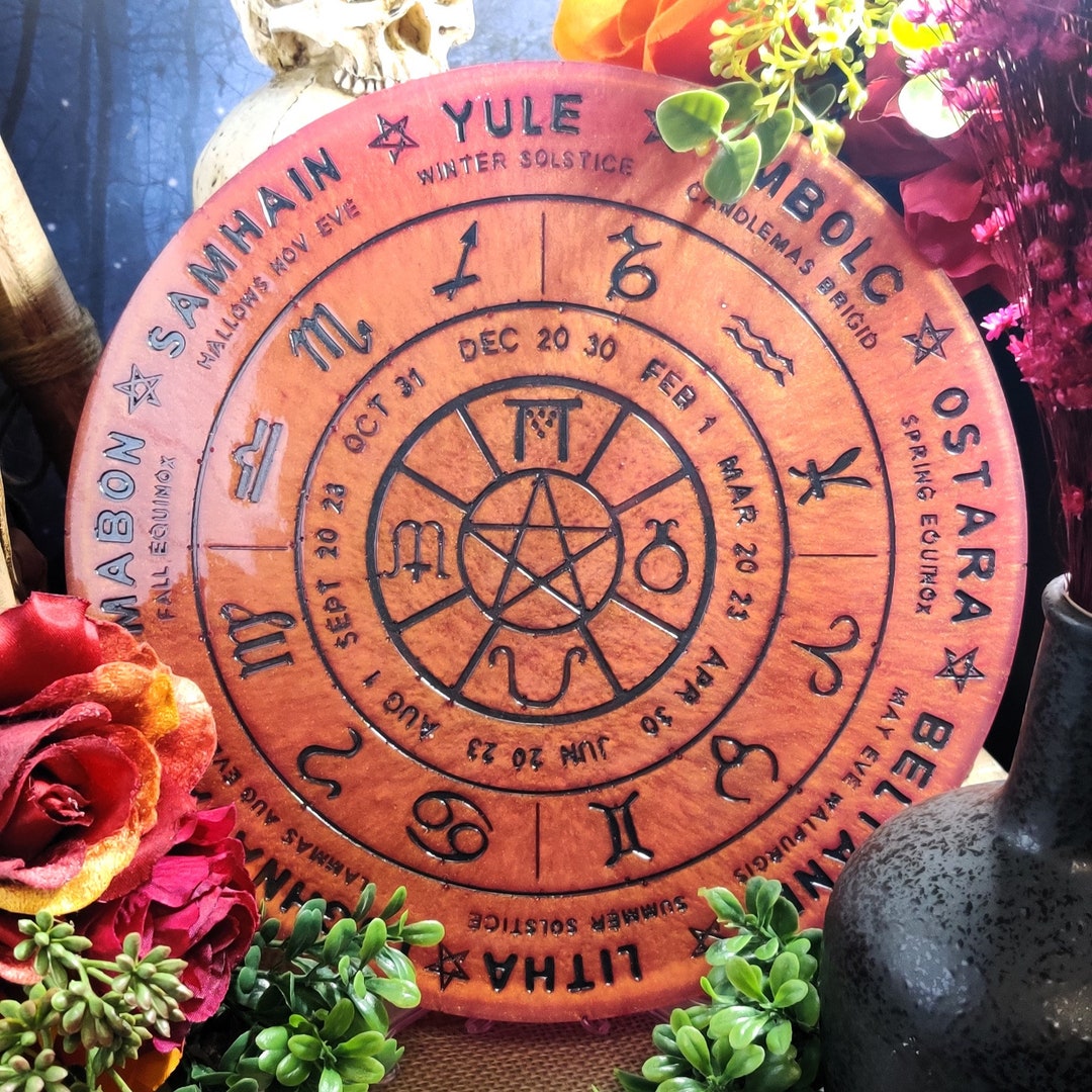 Wheel of the Year for Witch, Wicca and Pagan Altar, Epoxy Resin ...