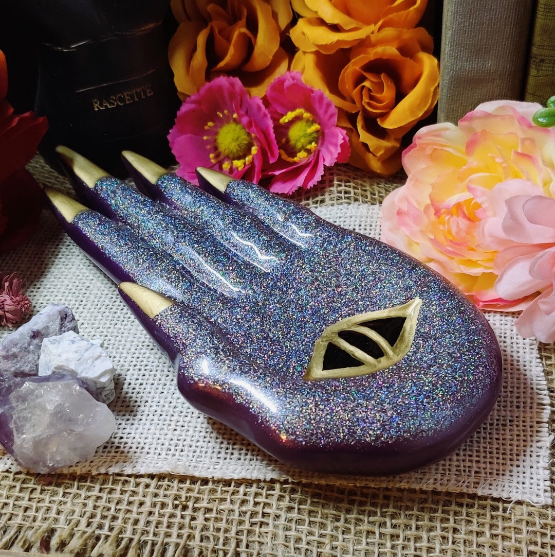 Demon Claw Hamsa Evil Eye Trinket Tray, Jewelry Organizer Tray for ...