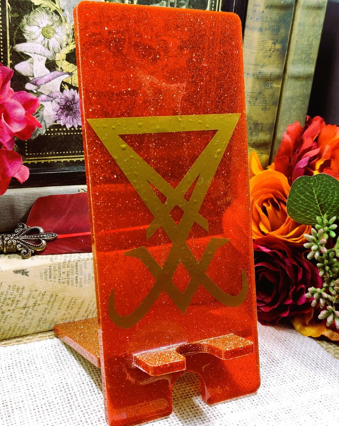 Goetic Sigil Phone Stand, Customizable Demon Seal Epoxy Resin Phone ...