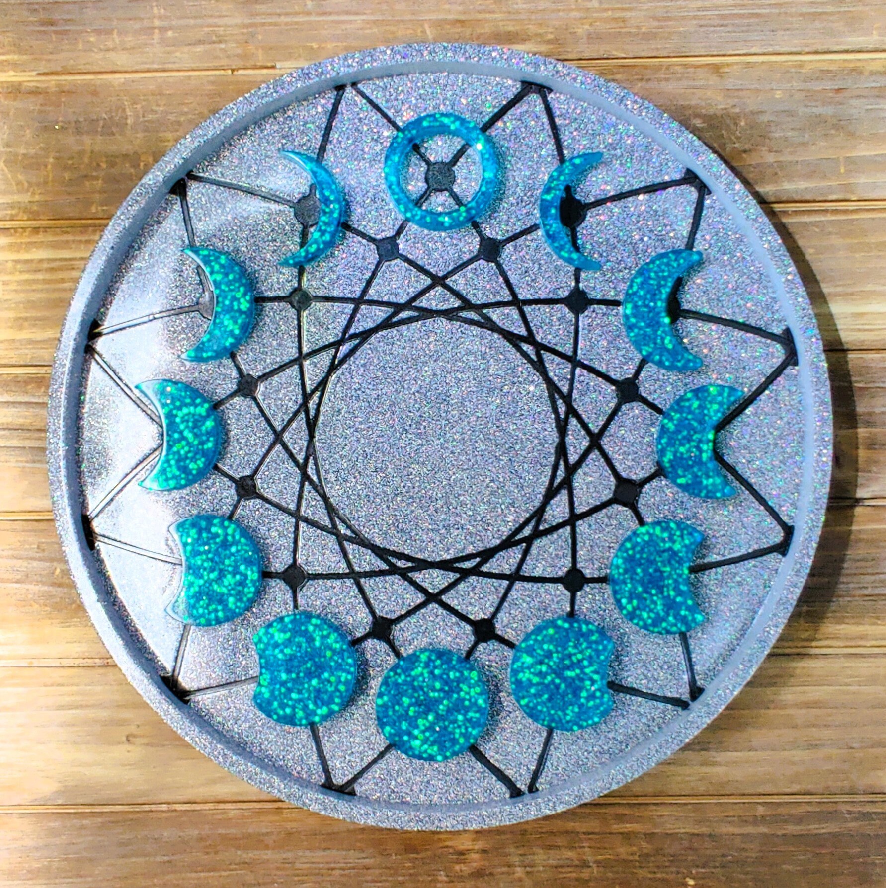 Cosmic Moon Phases Plaque, Lunar Cycle Altar Piece for Witch and Pagan ...