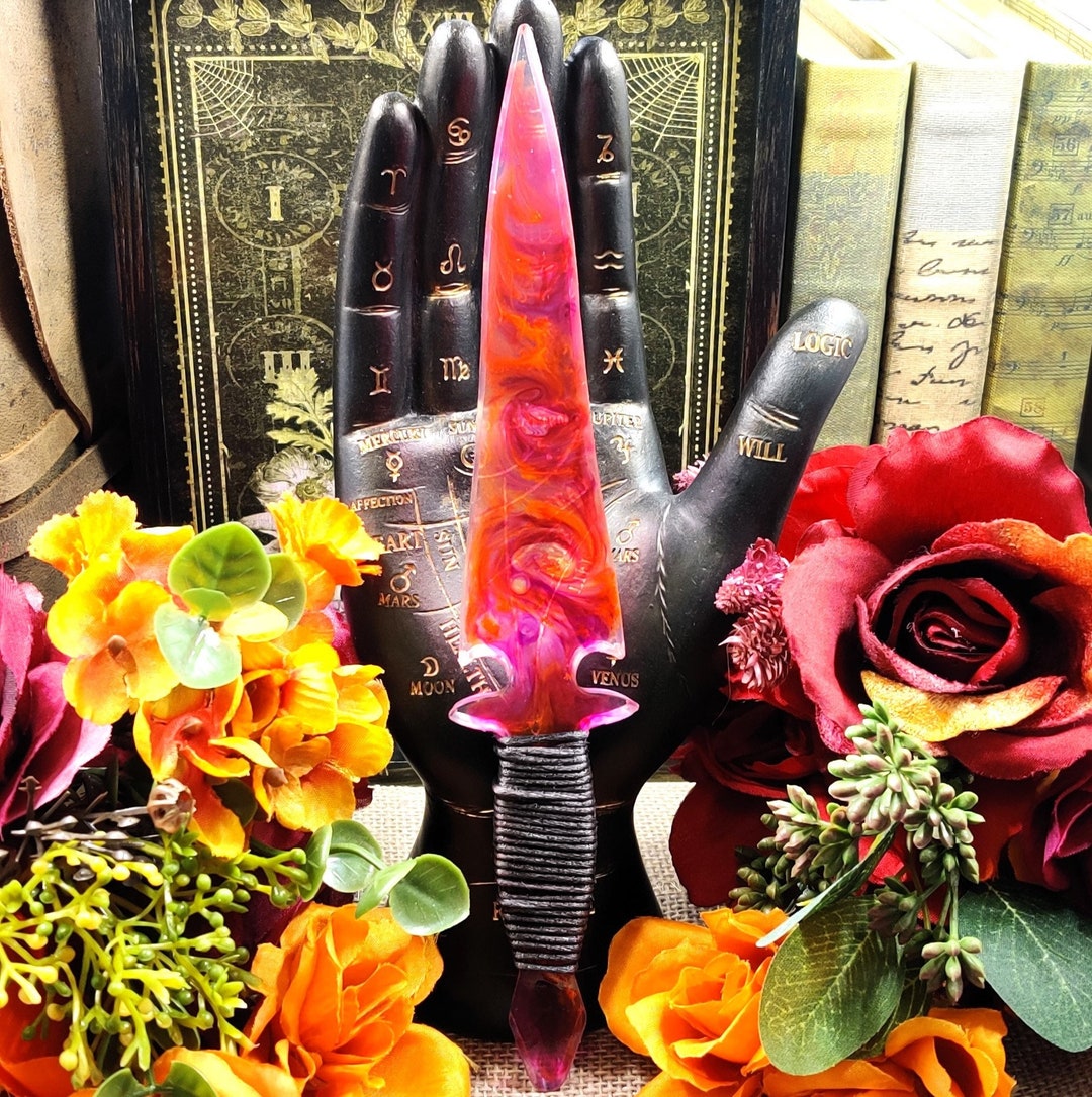 Prismatic Resin Athame, Multicolor Epoxy Dagger for Sacred Space, Wicca ...
