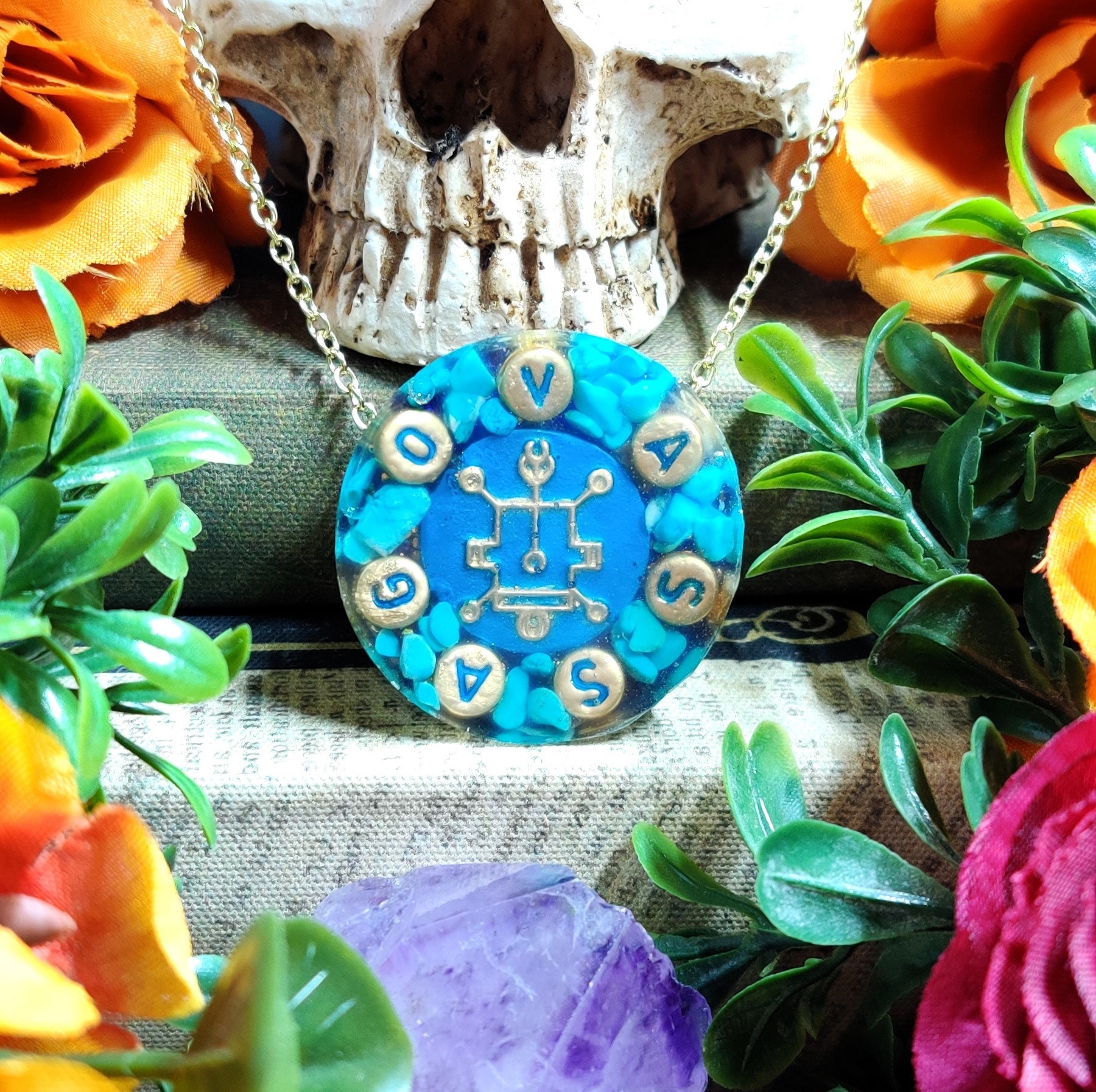 Demon Sigil Pendant, King Solomon Goetia Necklace for Rituals ...