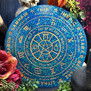Wheel of the Year for Witch, Wicca and Pagan Altar, Epoxy Resin ...