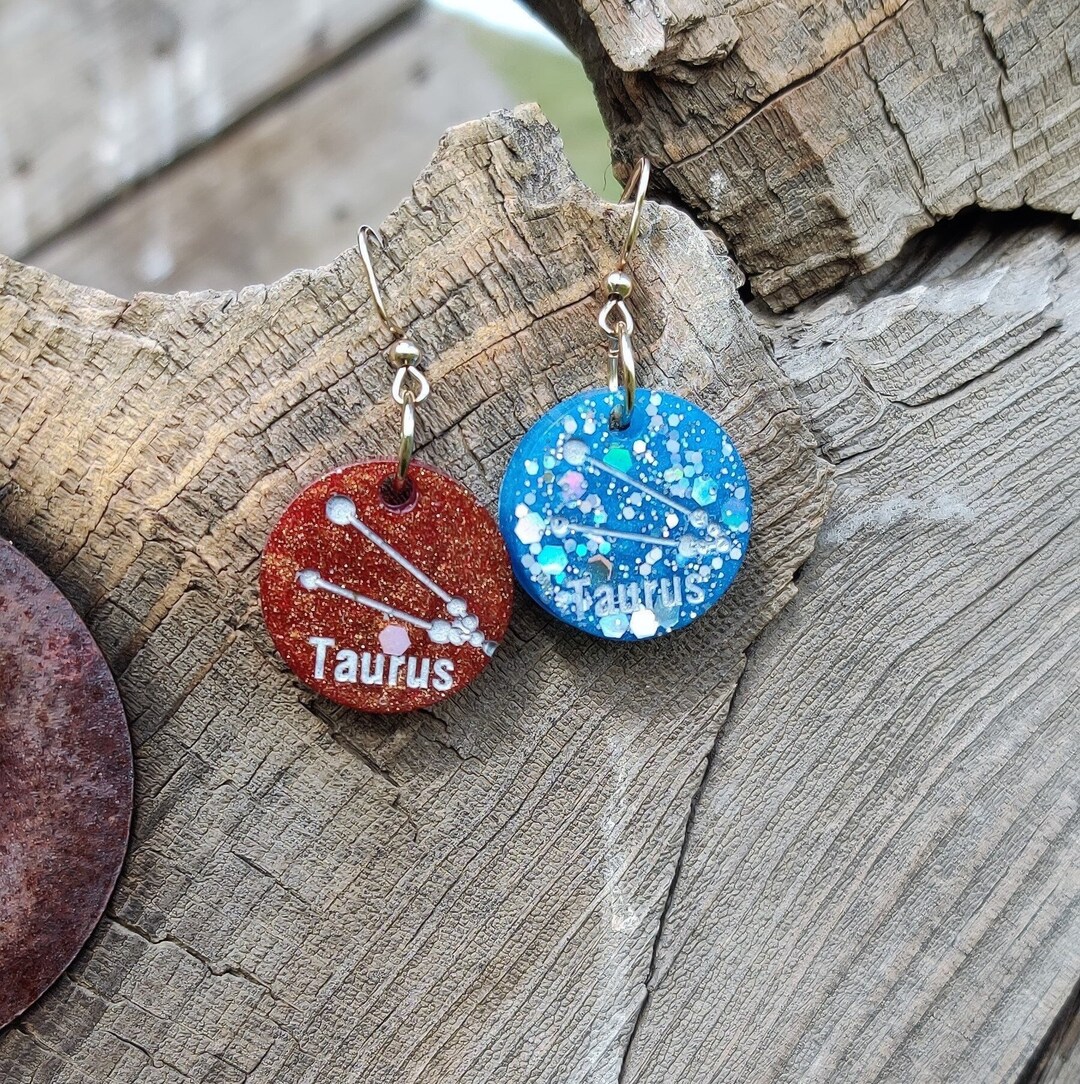 Zodiac Constellation Drop Earrings, Cosmic Witch Astrology Jewelry W ...