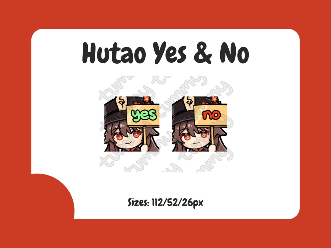 Hutao Yes & No Genshin Emote - Etsy