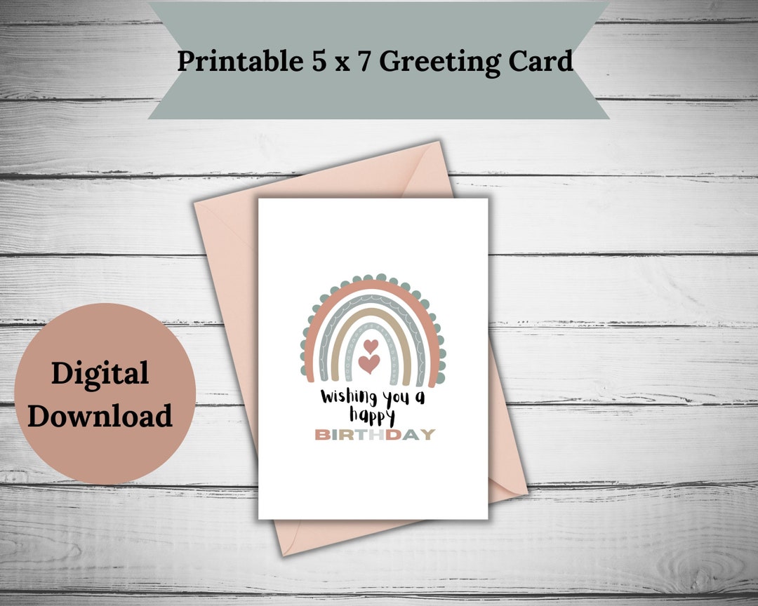 Boho Birthday Card - Etsy