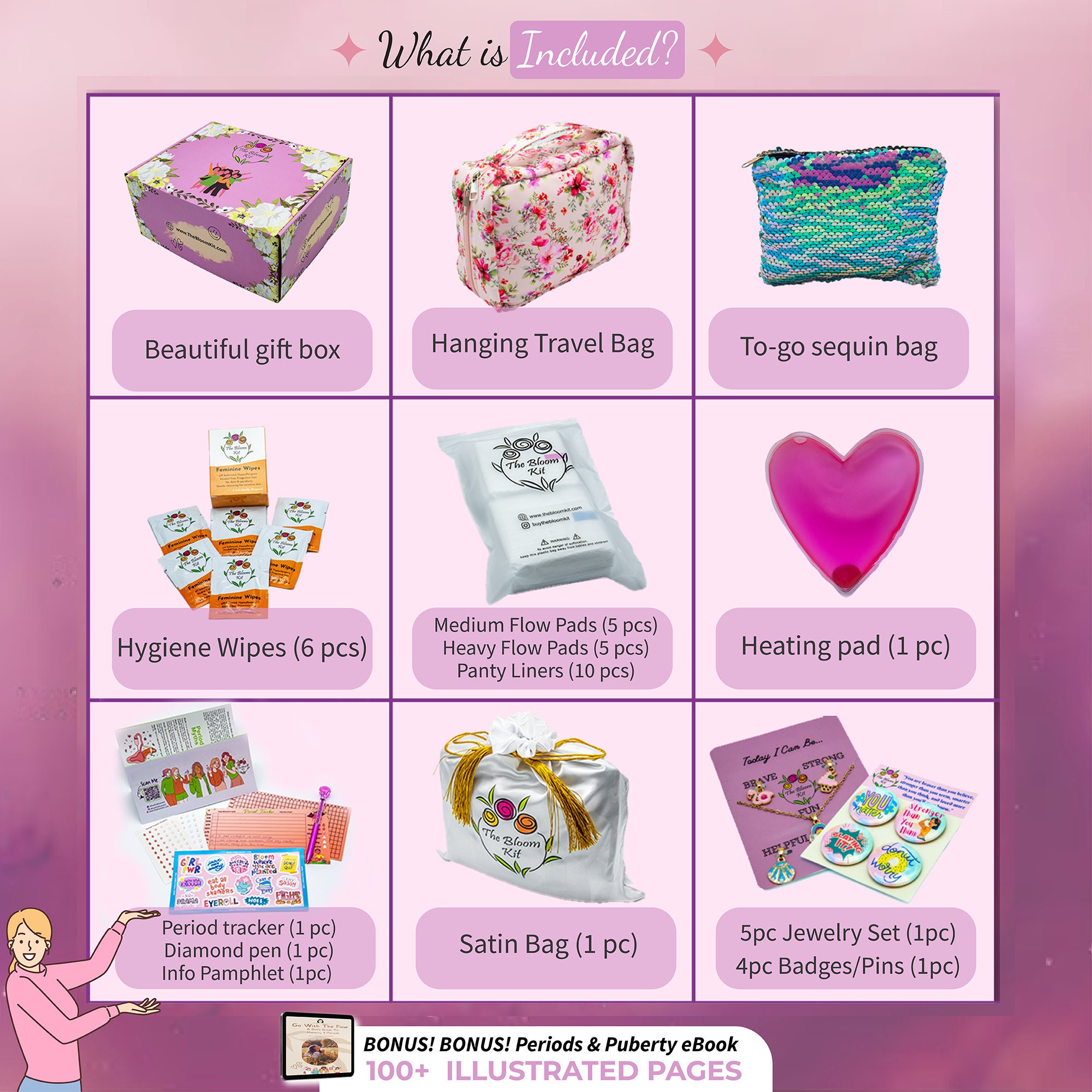 The Bloom Kit Giftable First Period Kit for Teens and Tweens First ...