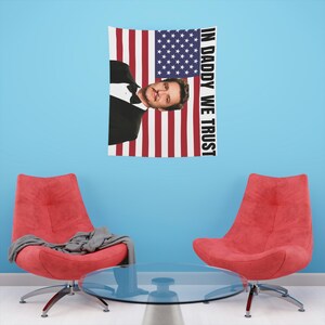Pedro Pascal American Flag Pedro Pascal Wall Tapestry in Daddy We Trust ...