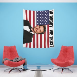 Pedro Pascal American Flag Pedro Pascal Wall Tapestry in Daddy We Trust ...
