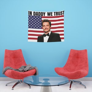 Pedro Pascal American Flag Pedro Pascal Wall Tapestry in Daddy We Trust ...