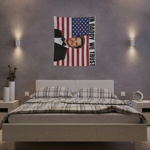 Pedro Pascal American Flag Pedro Pascal Wall Tapestry in Daddy We Trust ...