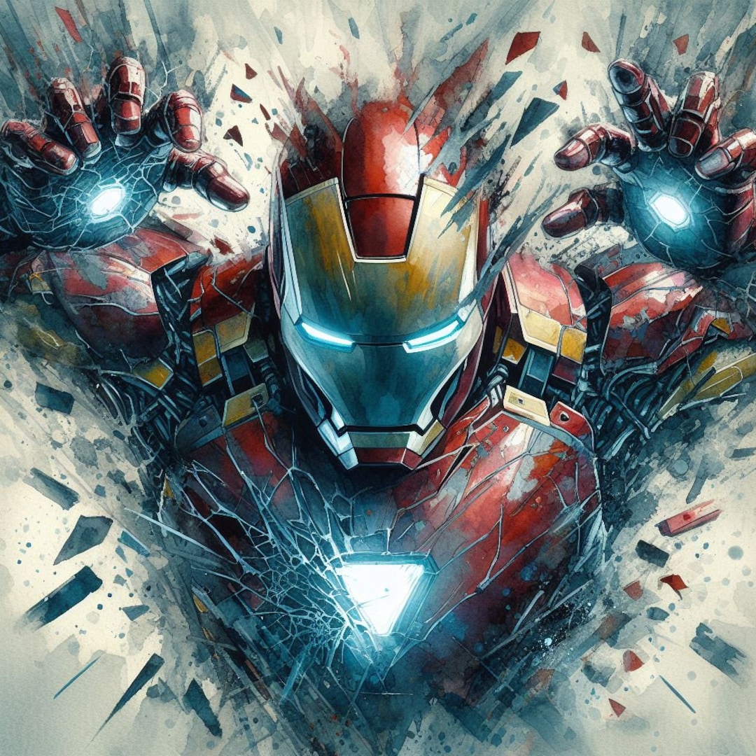 4 Iron Man Water Colour Digital Download Images - Etsy