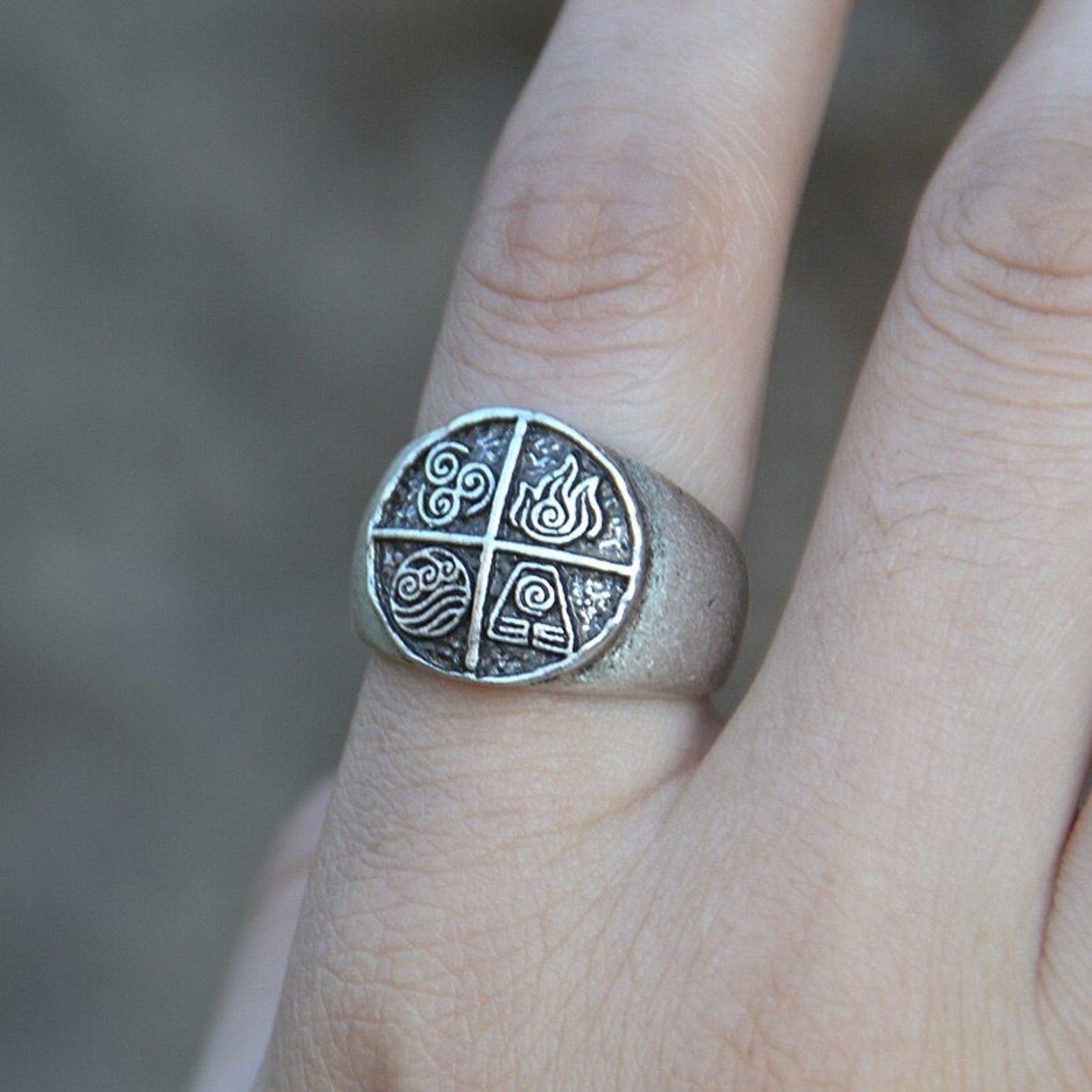 Avatar the Last Airbender Ring Air Fire Earth Water Elements - Etsy