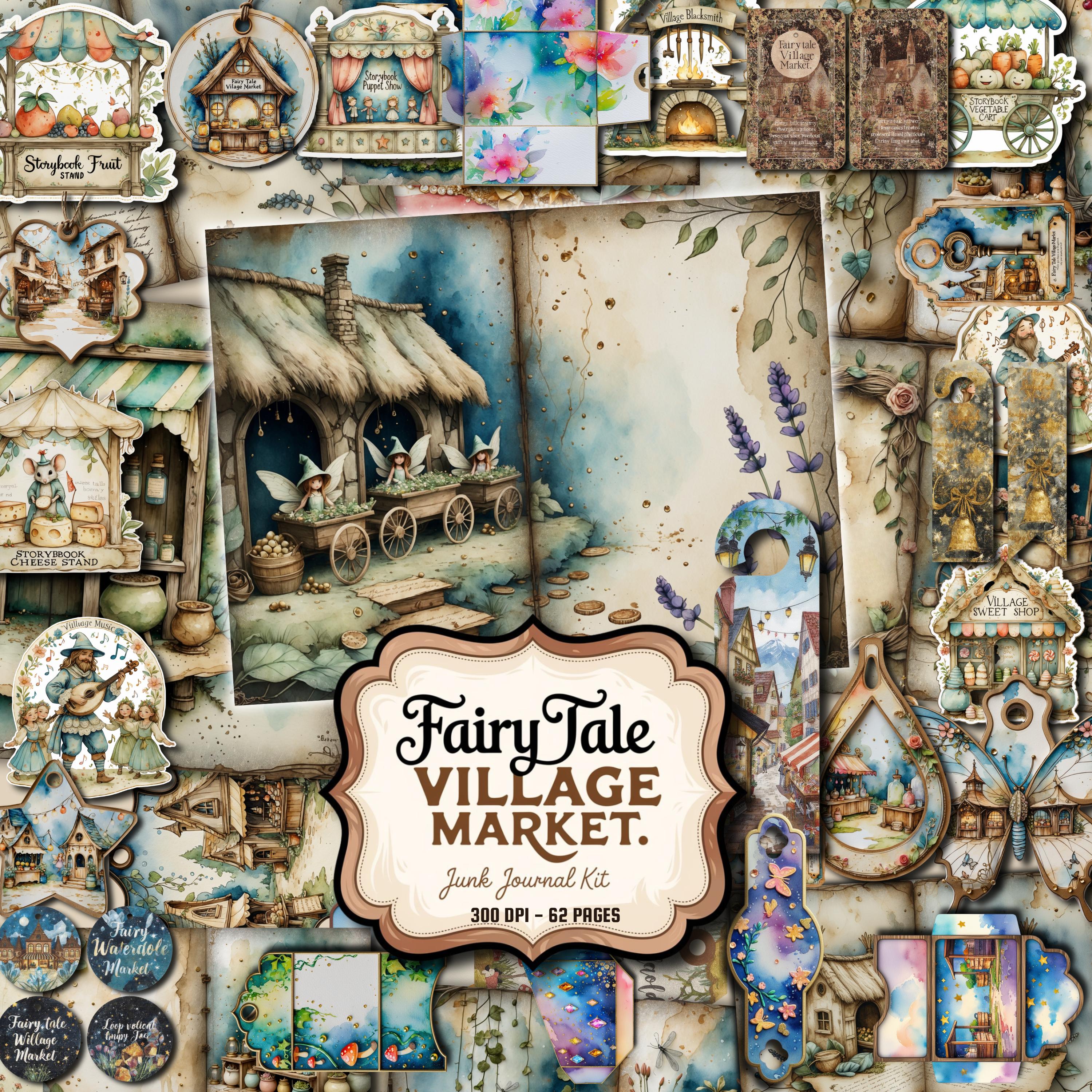 Fairy Tale Village Junk Journal Kit: Printable Ephemera, Stickers ...