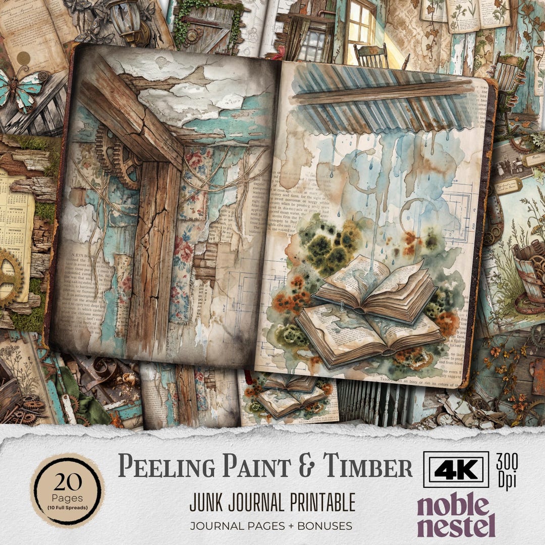 Peeling Paint & Timber Digital Paper Pack | 4K Backgrounds | Rustic ...