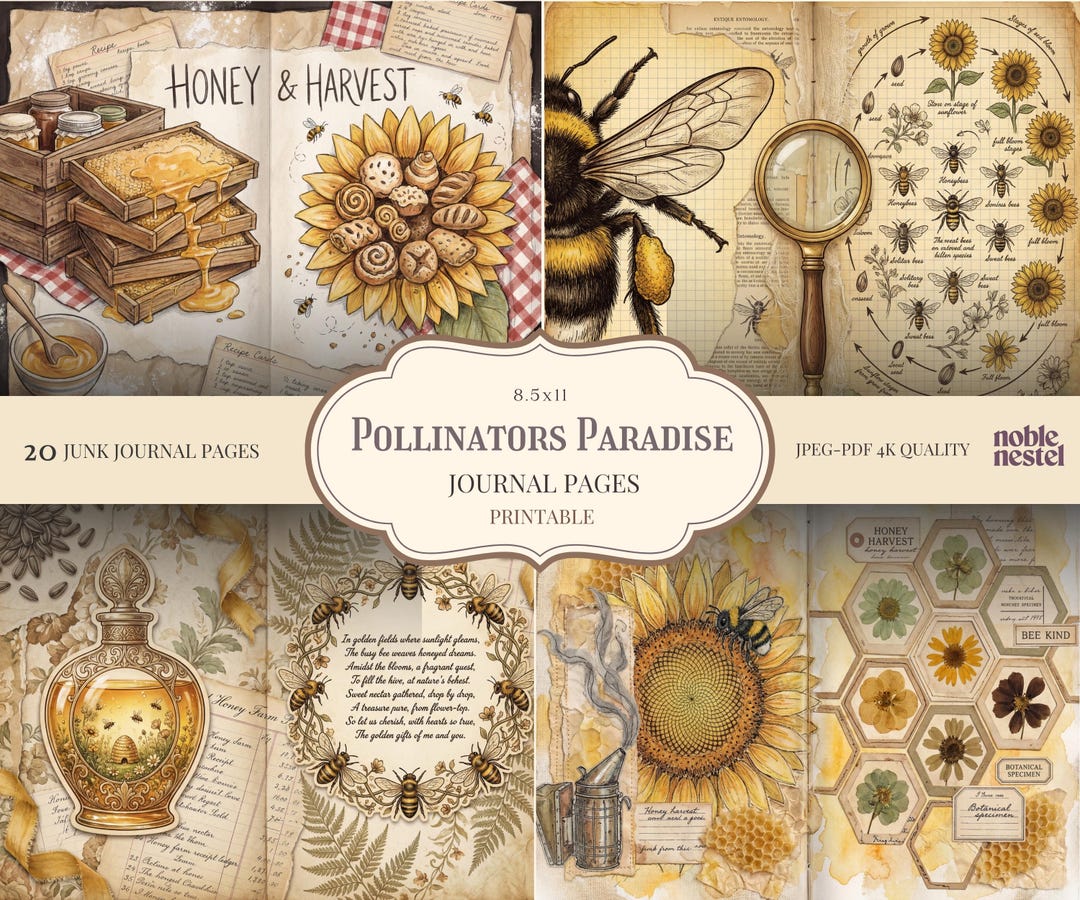 The Pollinators Paradise Digital Paper Pack | 4K Backgrounds Junk ...