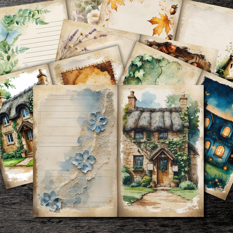 Cottagecore Junk Journal Kit: Floral Ephemera, Scrapbook Pages (digital ...