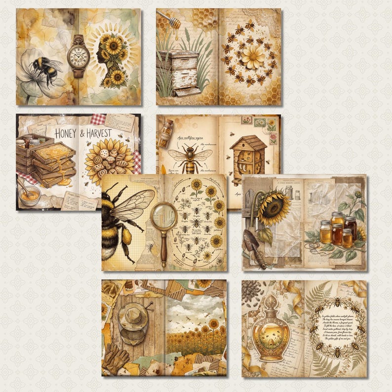 The Pollinators Paradise Digital Paper Pack | 4K Backgrounds Junk ...