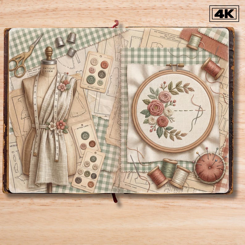 Cottagecore Junk Journal Kit | Printable Ephemera Digital Download ...