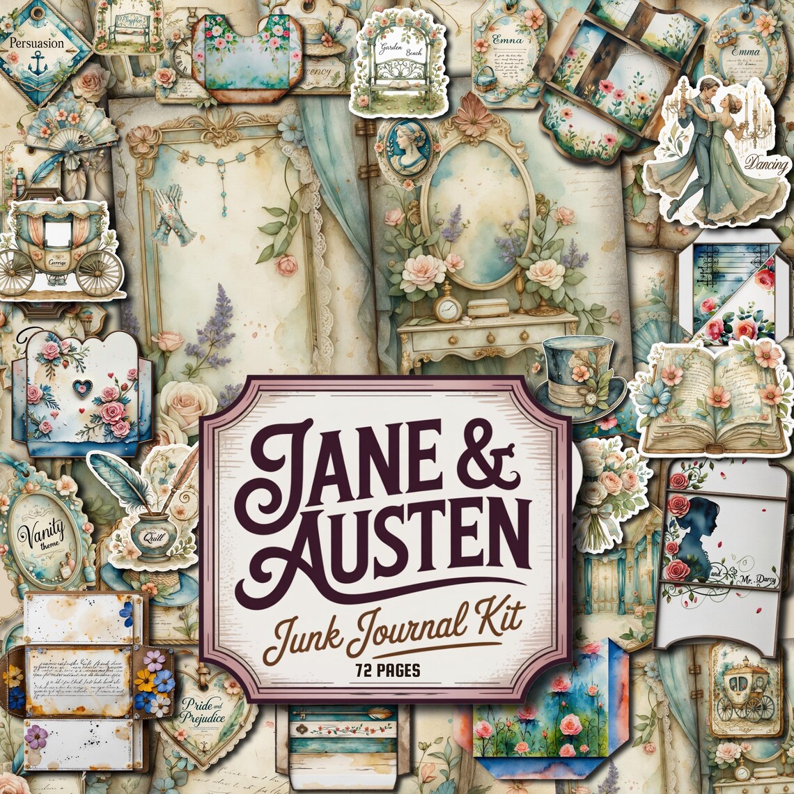 Jane Austen Junk Journal Kit: Regency Ephemera (digital Printables, PDF ...