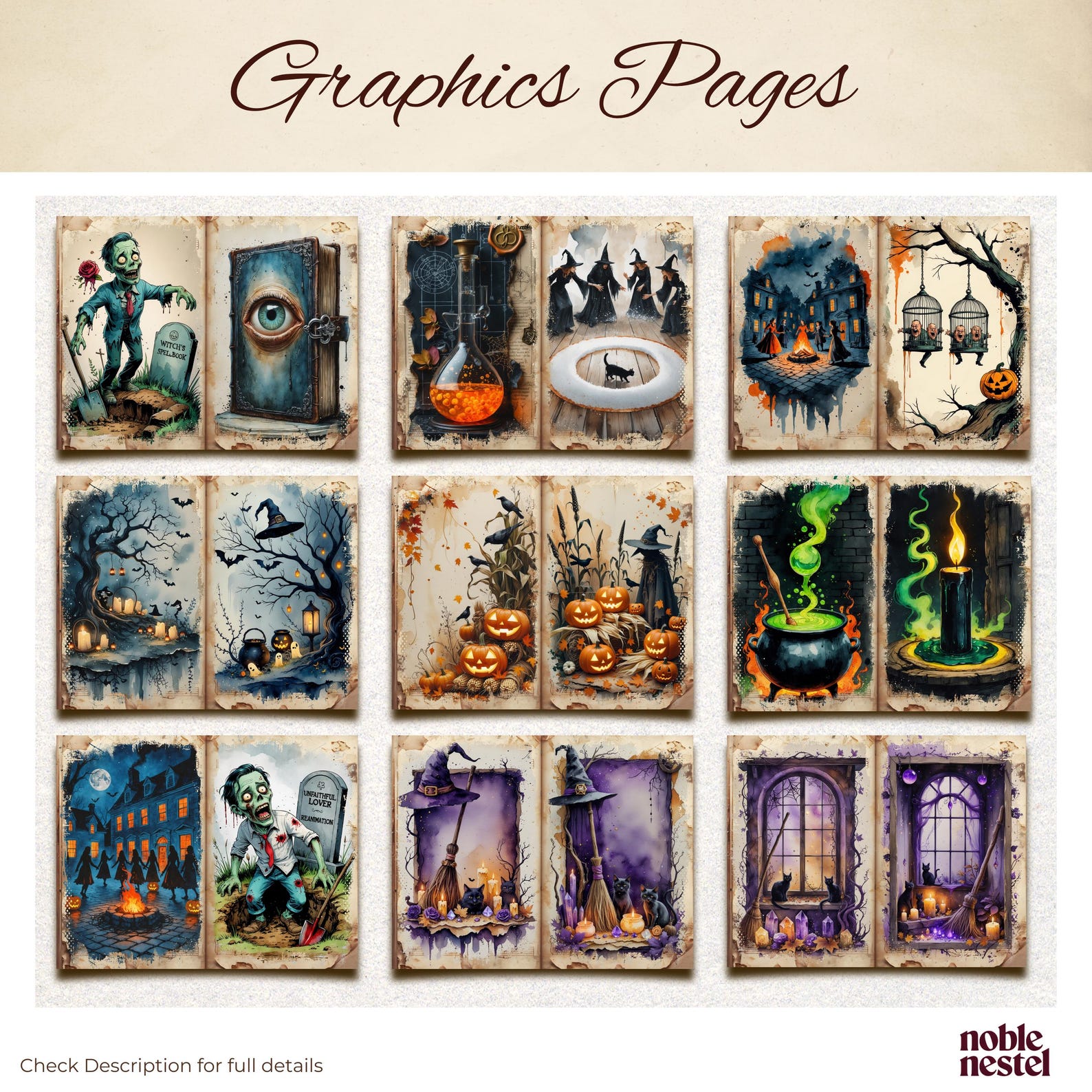 Hocus Pocus Spellbook Junk Journal Kit | Witchy Grimoire Pages (PDF) - Etsy