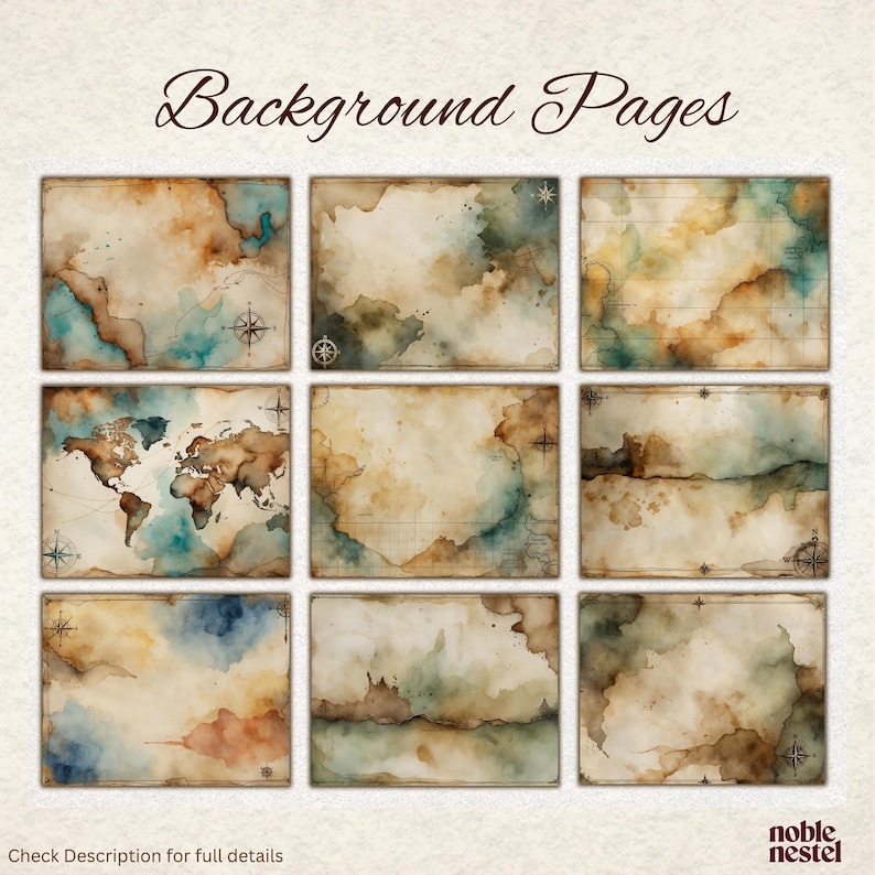Vintage Mythical Maps Junk Journal Kit | Printable Ephemera | Antique ...