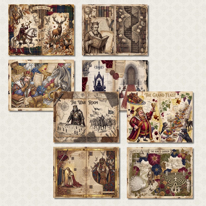 King Lifestyle Junk Journal Printable - Vintage Ephemera Kit | Royal ...