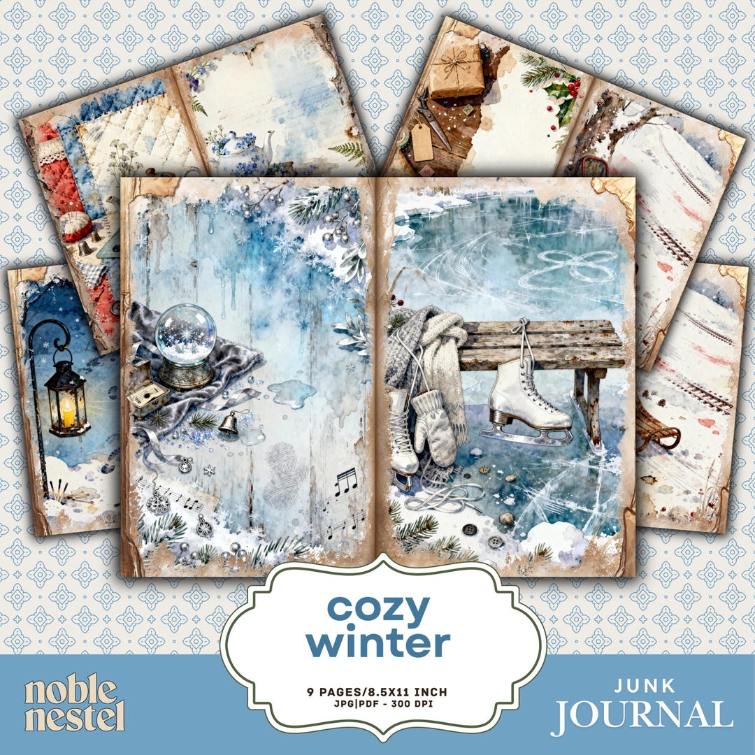 Cozy Winter Junk Journal Kit | Vintage Printable Ephemera Digital ...