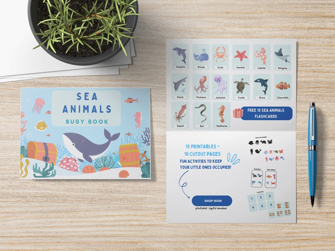 Sea Animals Themed Activities Ocean Busy Book Free Sea Animals ...