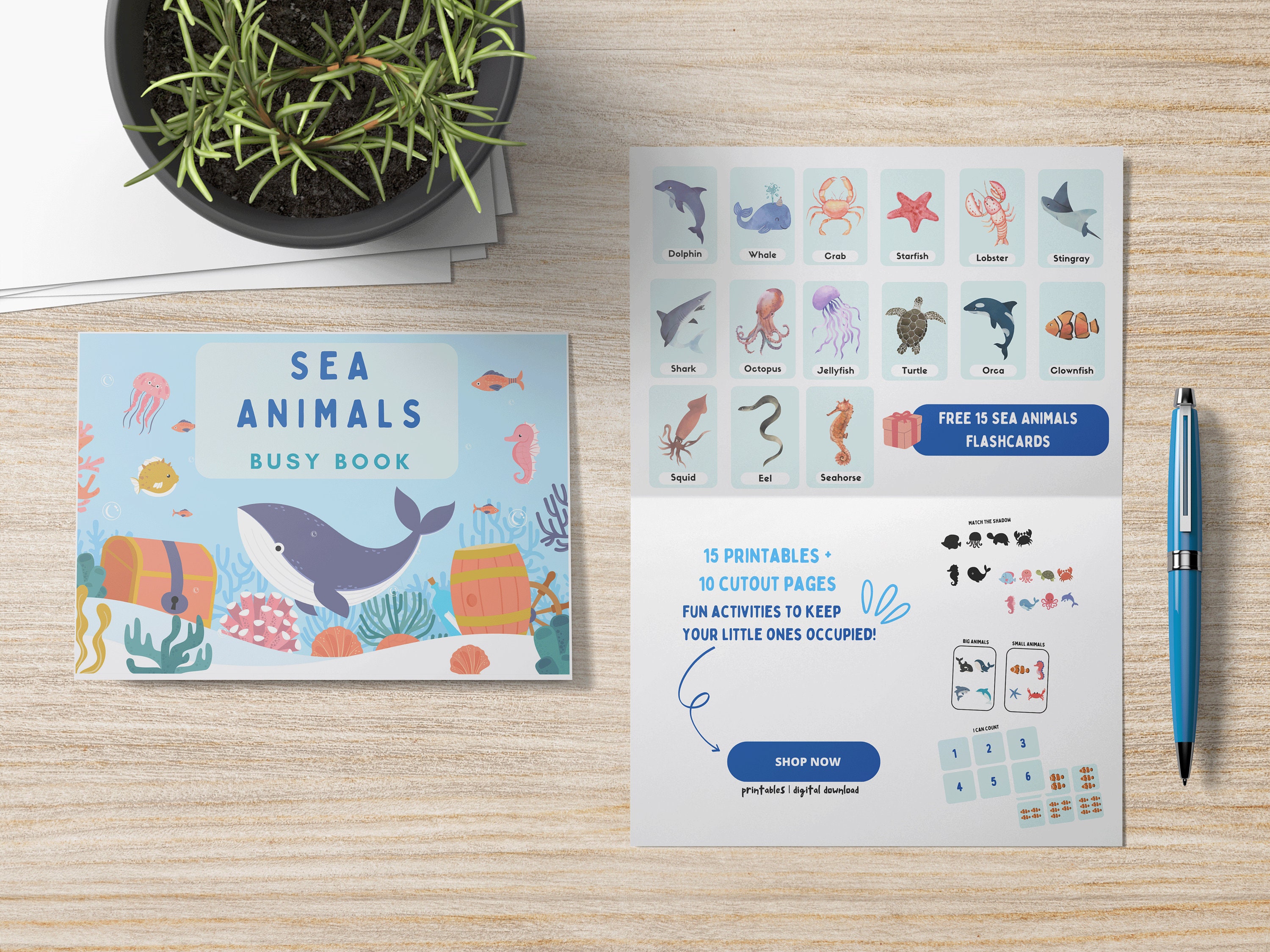 Sea Animals Themed Activities Ocean Busy Book Free Sea Animals ...