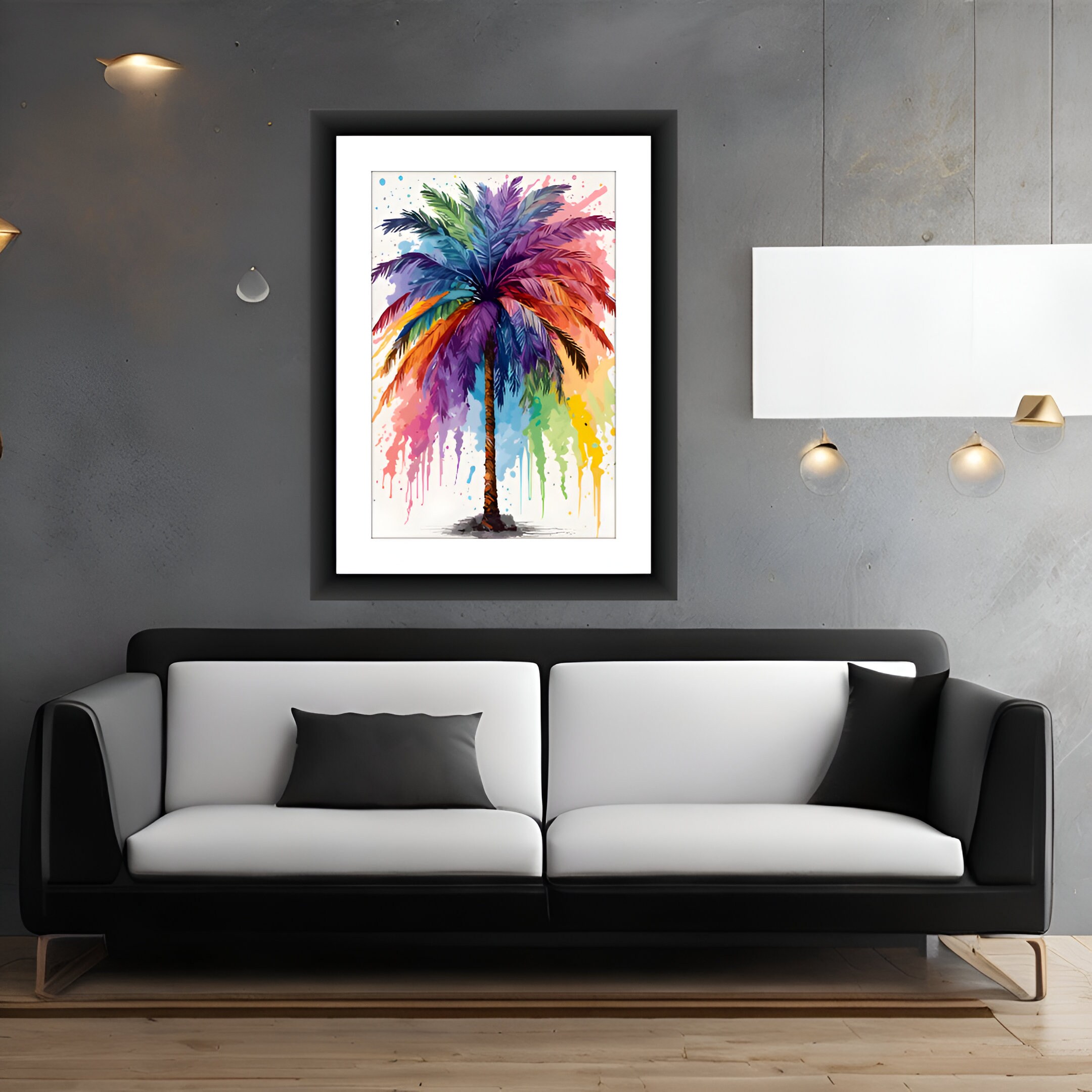 Abstract Colorful Palm Tree Painting, Colorful Palm Tree Download Wall ...