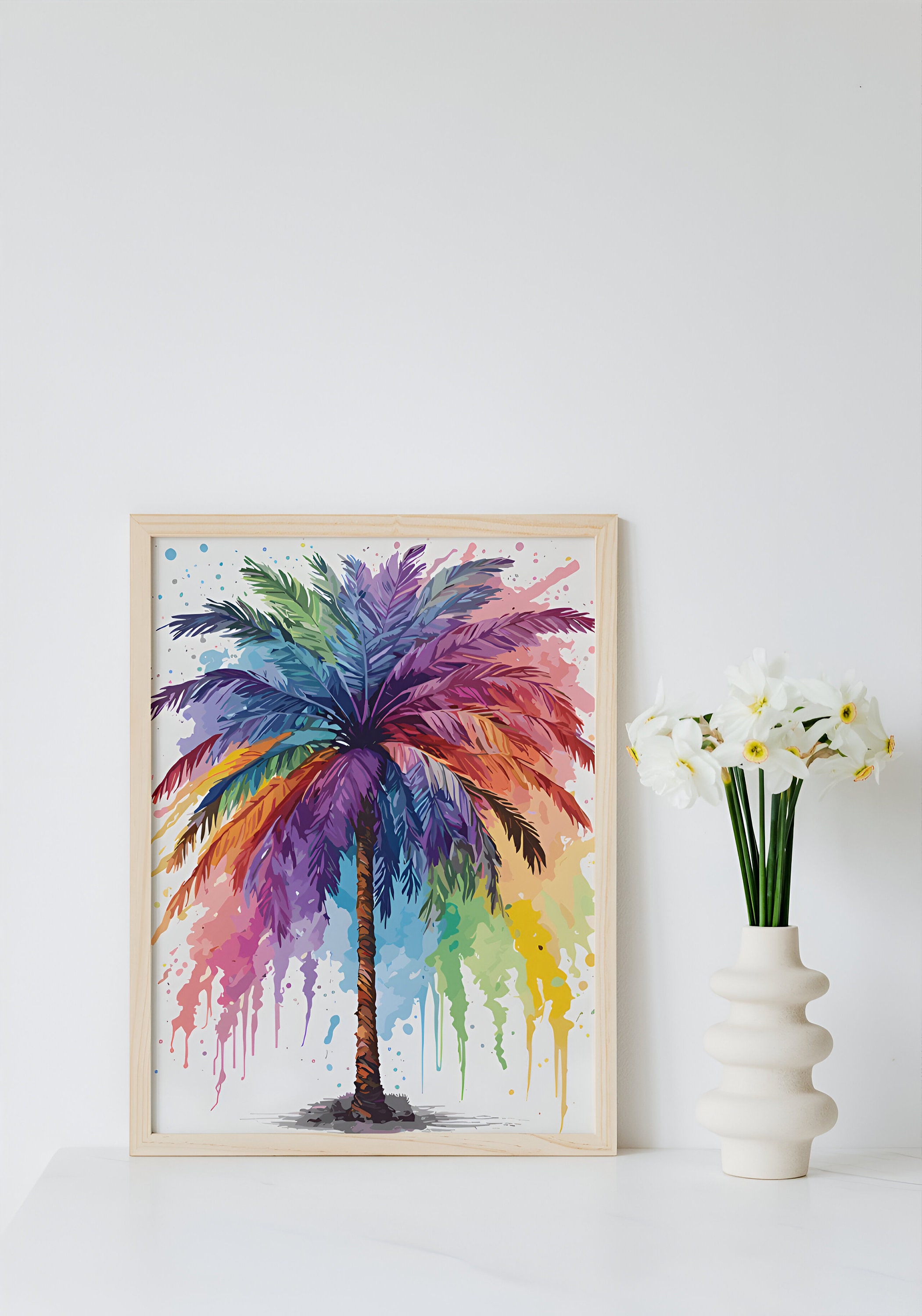 Abstract Colorful Palm Tree Painting, Colorful Palm Tree Download Wall ...