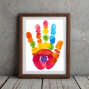 Handprint Colorful Artwork, Printable Handprint Art and Craft ...