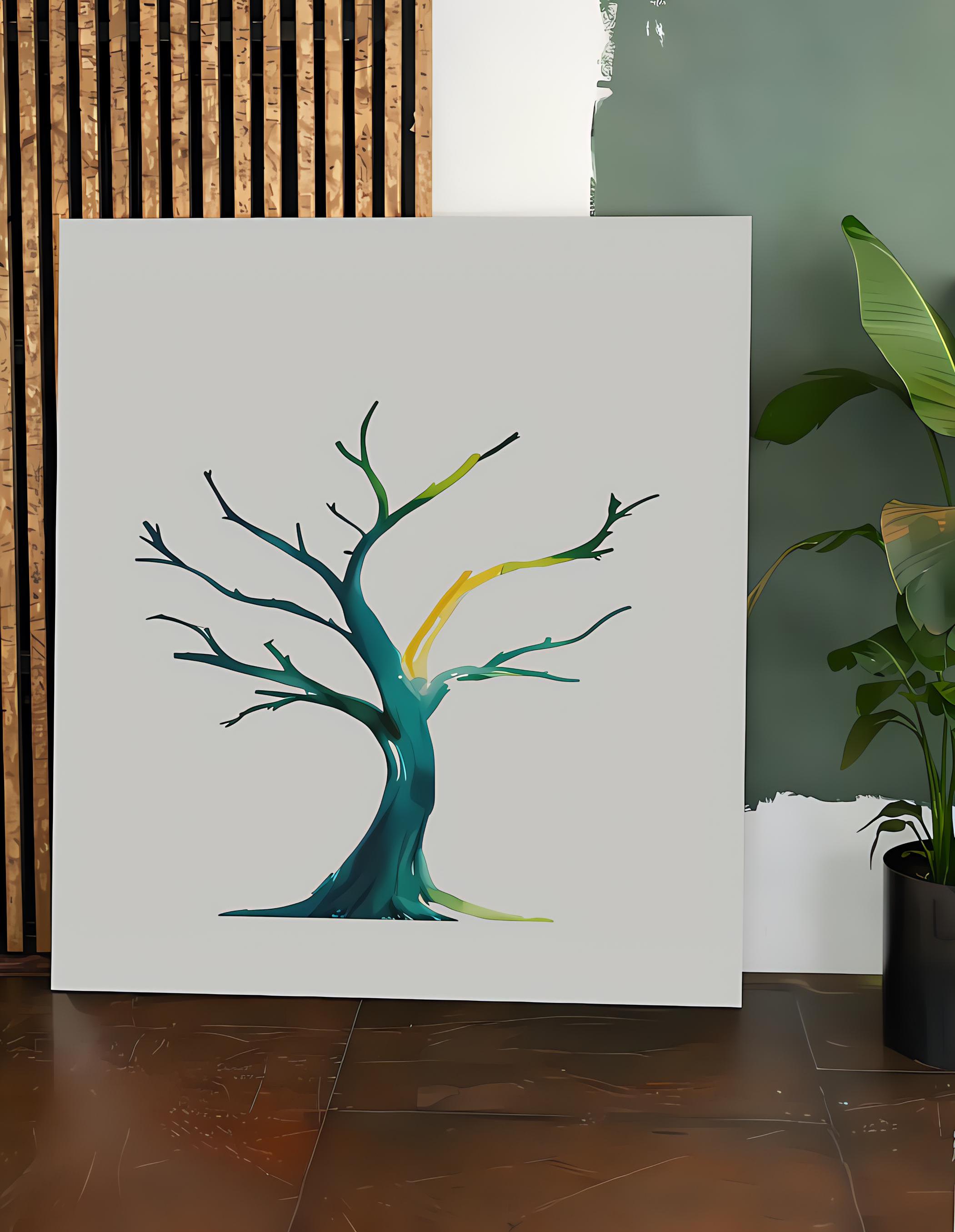 Fingerprint Tree Wall Art | Family Tree for Fingerprints | Blank Tree ...