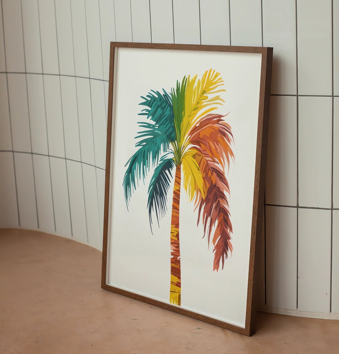 Abstract Palm Tree Wall Art Printable, Palm Tree Abstract Painting ...