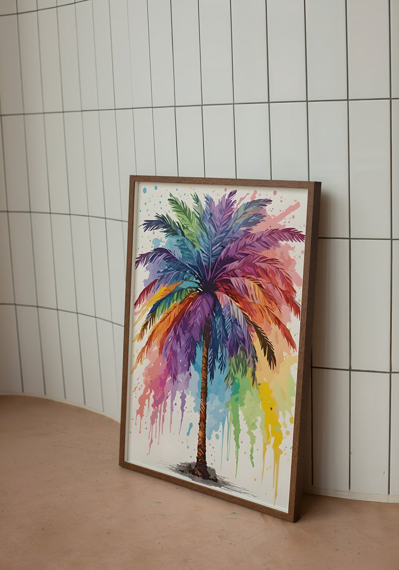 Abstract Colorful Palm Tree Painting, Colorful Palm Tree Download Wall ...