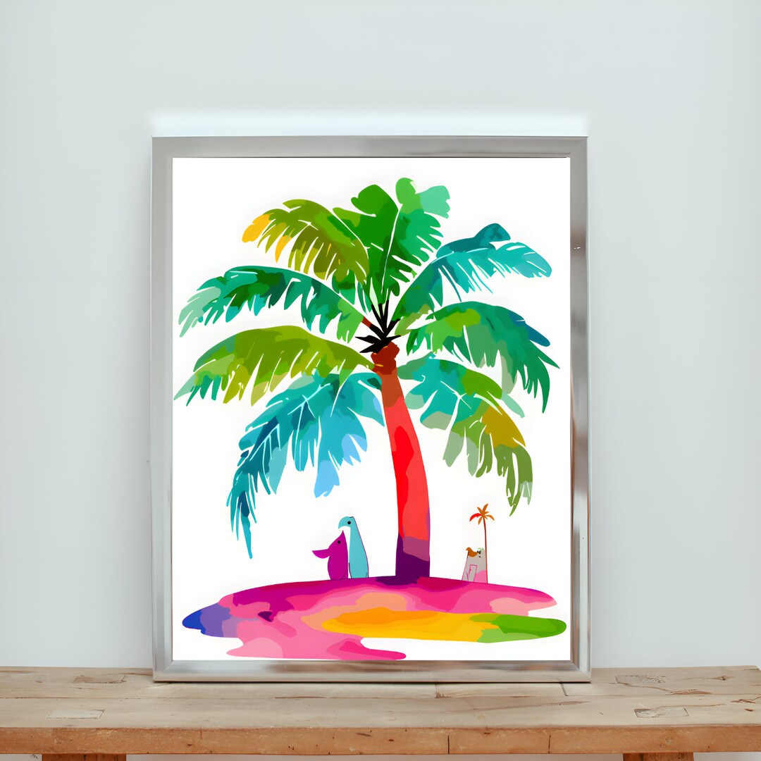 Palm Tree Print Abstract Palms Wall Art for Kid, Printable Palm Tree ...