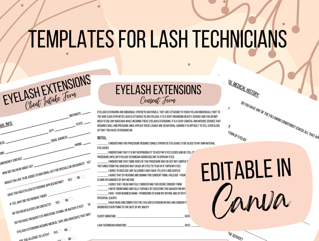 Eyelash Extension Client Form | Eyelash Extension Consent Form | Lash ...